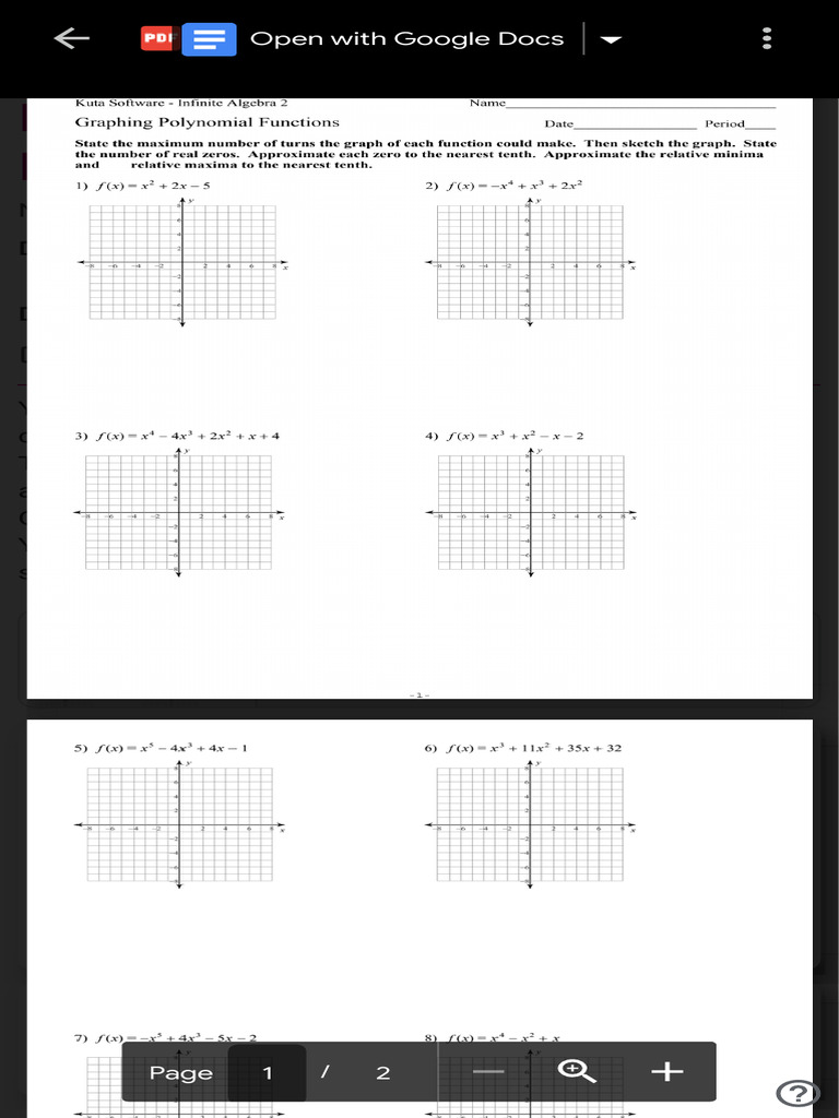Practice 2 Polynomial Functions | PDF