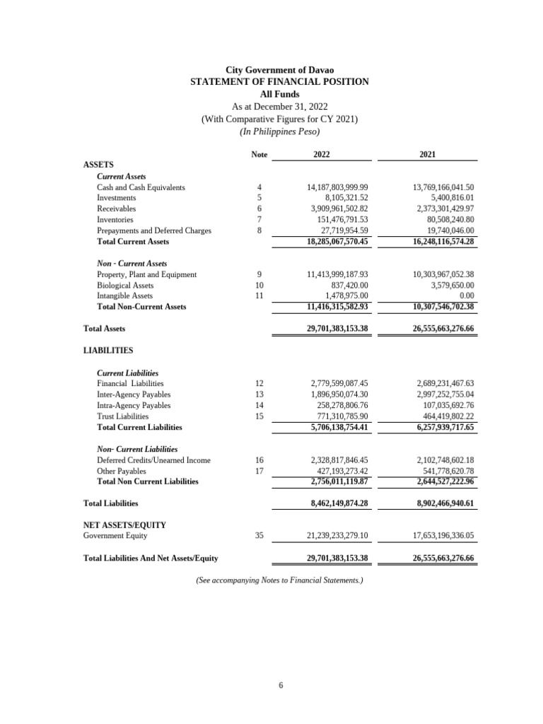 Davao 2022 Financial Statements | PDF | Expense | Government Budget Balance