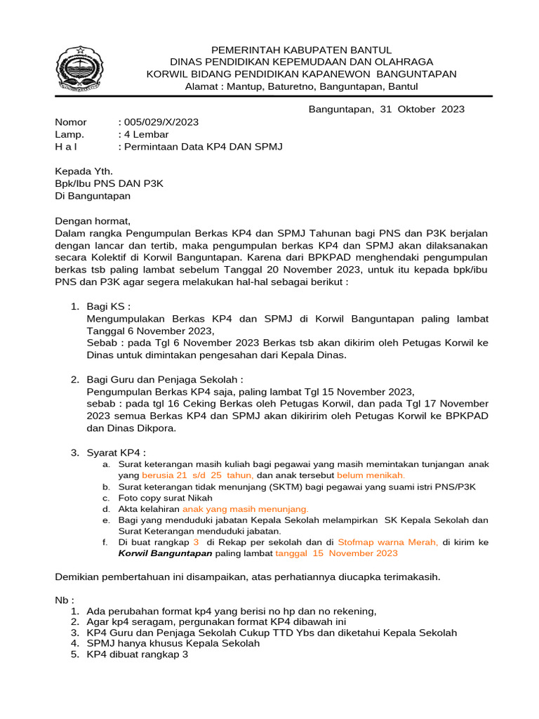Format KP4, SPMJ, Dan SKTM | PDF