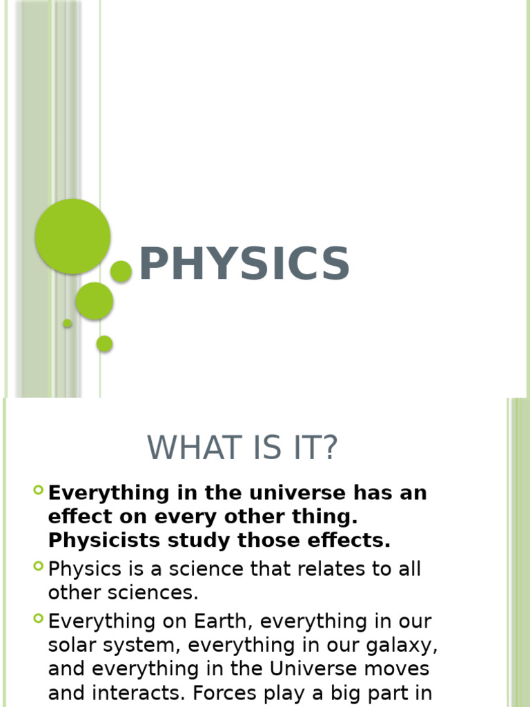 Physics Lesson 1 | PDF