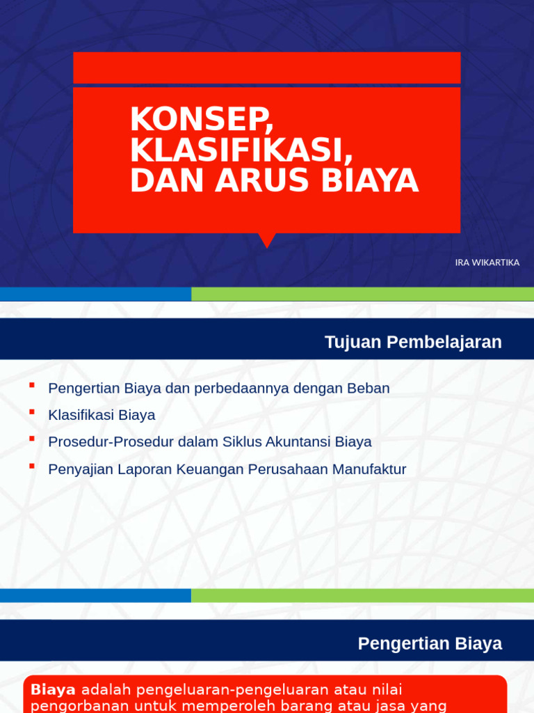 02 - Konsep, Klasifikasi, Dan Arus Biaya | PDF