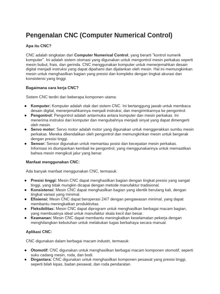 Perkenalan CNC | PDF