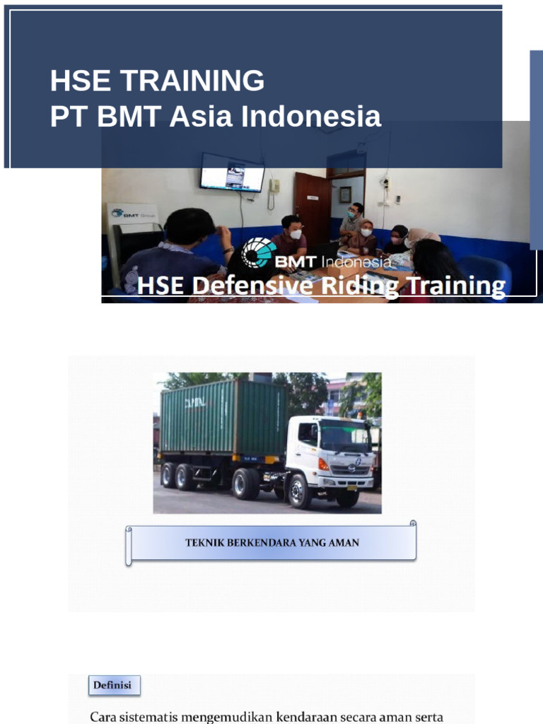 (Materi) Materi Hse Safety Defensive Driving Training | PDF