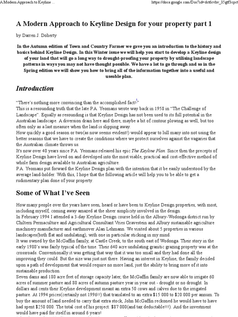 A Modern Approach To Keyline Design For Your Property Part 1 | PDF ...