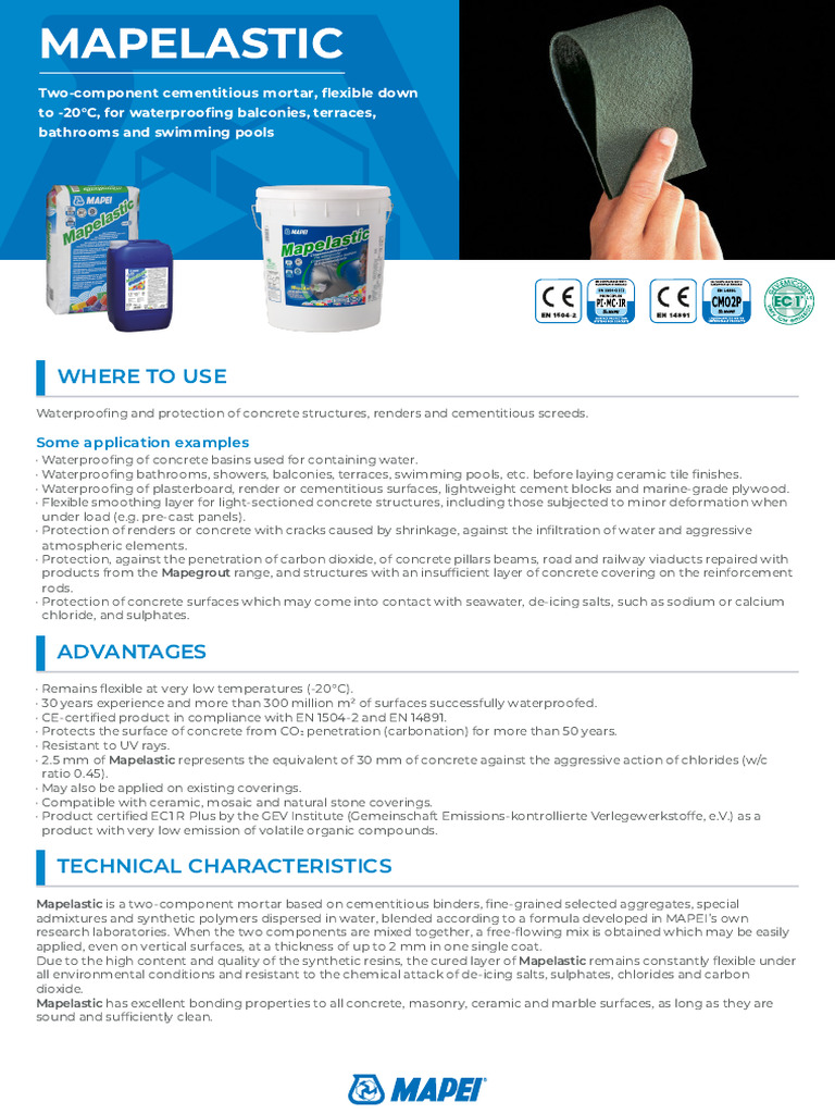 Mapelastic-Product Submittal | PDF