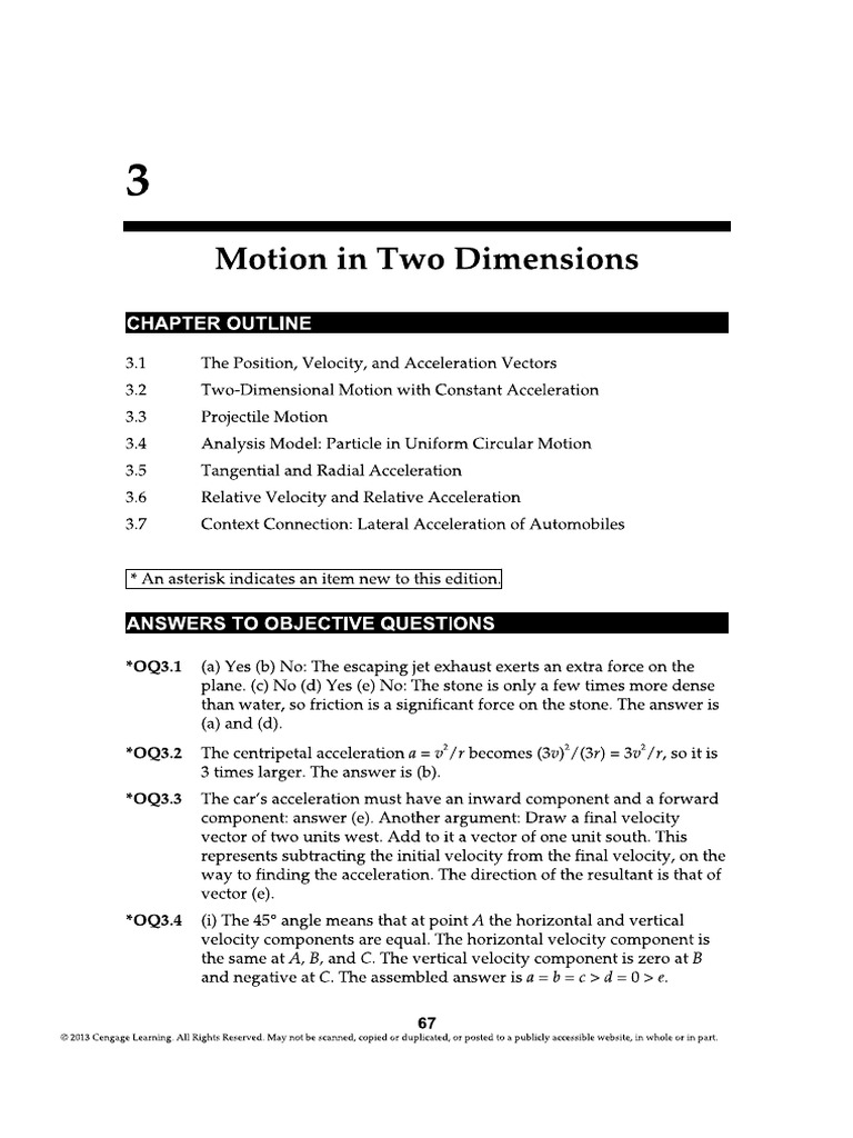 Principle of Phisics Solution - Motion in Two Dimension | PDF