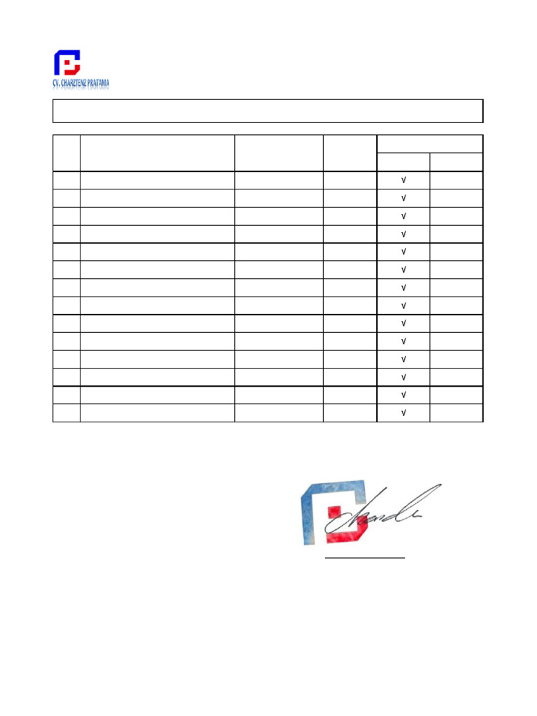 Cheklist Peralatan Kerja | PDF