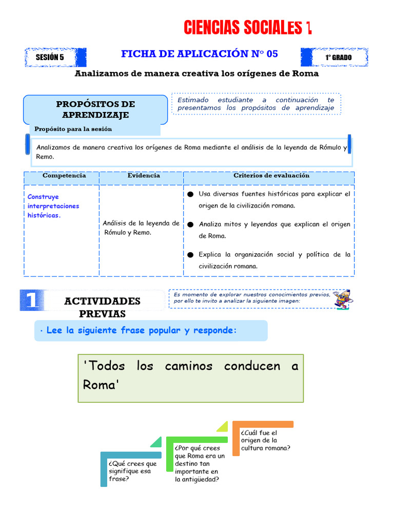 FICHA 5- CC.SS 1ERO | PDF