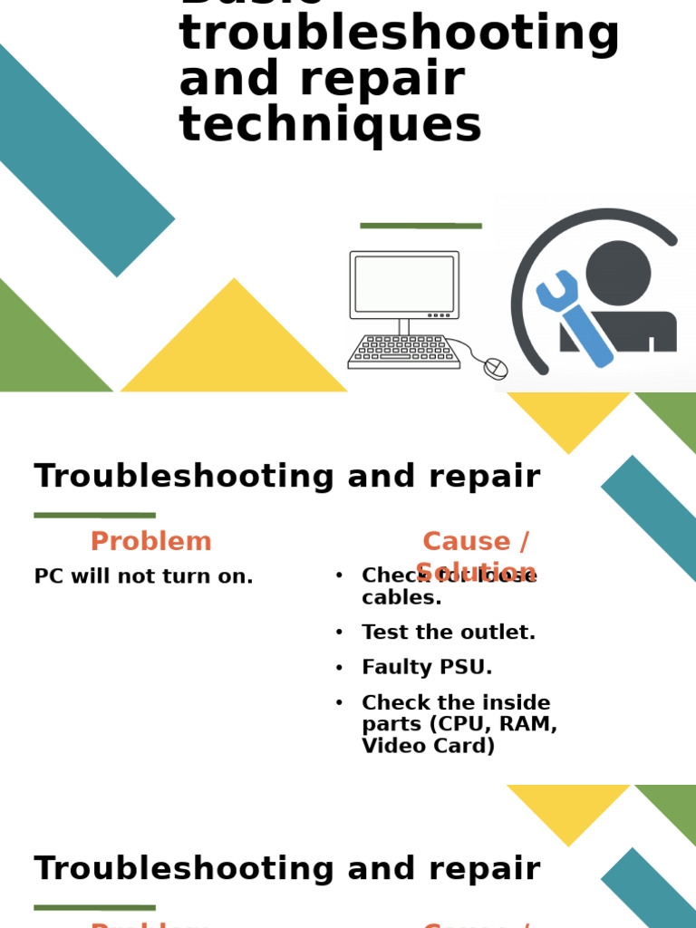 Essential PC Troubleshooting Guide | PDF | Troubleshooting | Computer Hardware