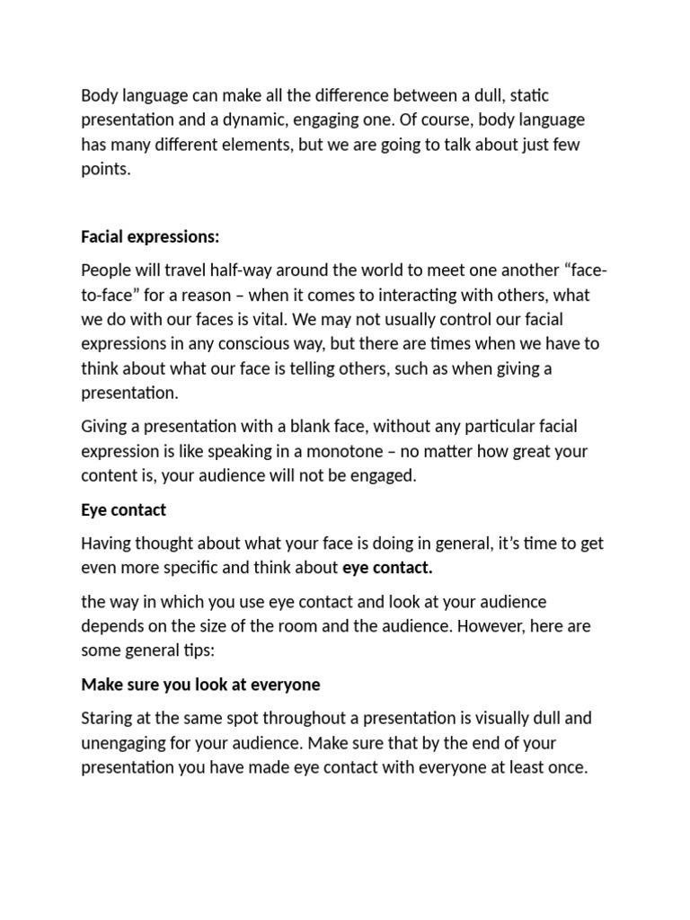 Body Language Pdf