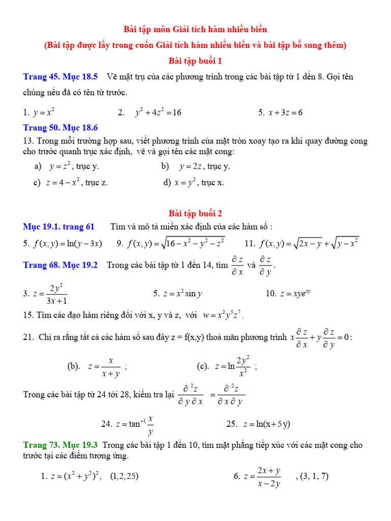 Bài Tập GTHNB Cho k65 | PDF