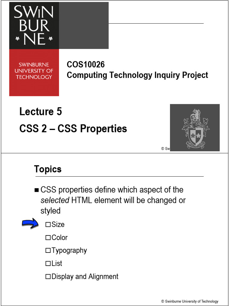 L5 - CSS2 - CSS Properties | PDF