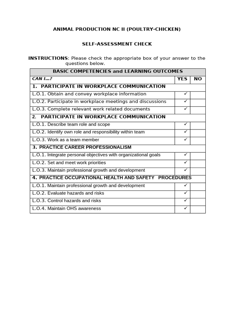 Self-Assessment Check | PDF
