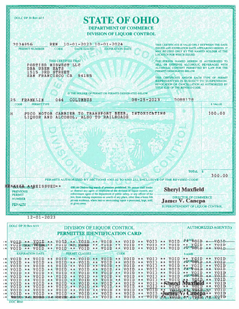 Ohio H Permit 2024 | PDF