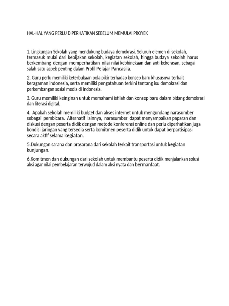 HAL YANG PERLU DIPERHATIKAN | PDF