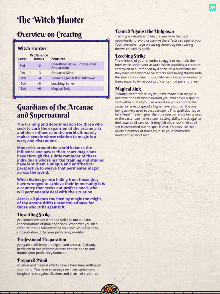 Witch hunter _ GM Binder | PDF