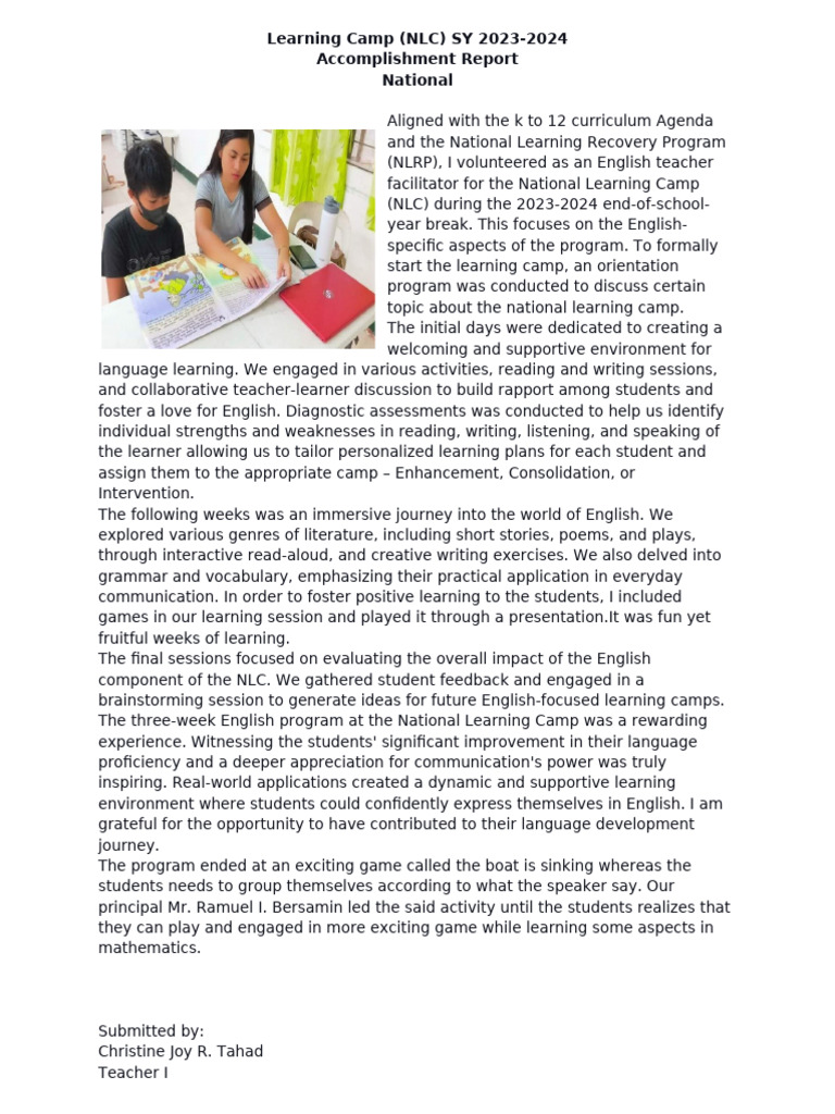 NLC Narrative Report-English | PDF