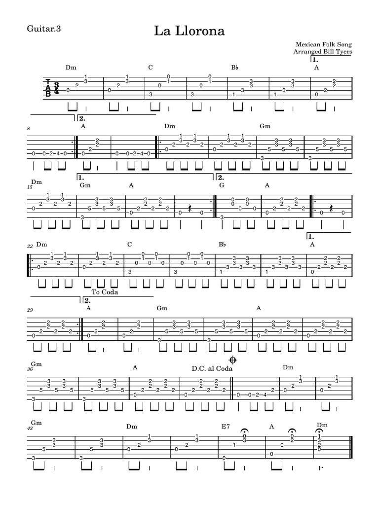 La Llorona guitar.3 | PDF