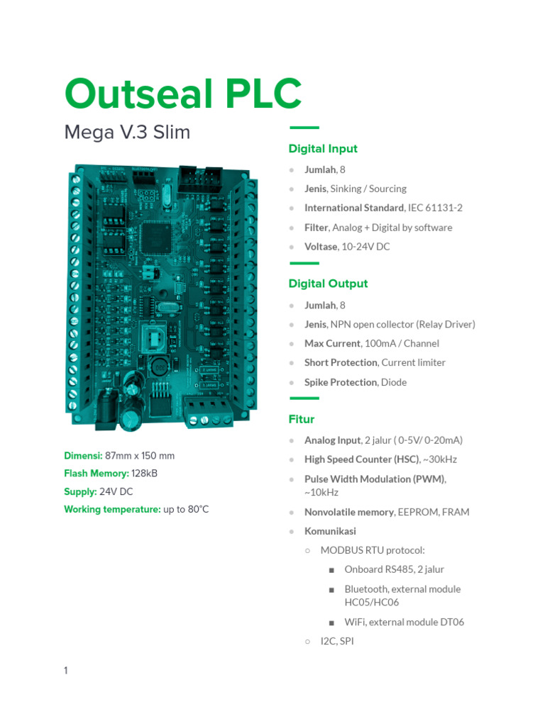 Outseal PLC Mega V3 Slim - Rev1 | PDF