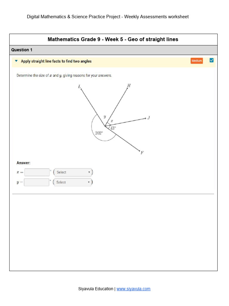 Maths Grade 9 Assignment Week 5 Geo of Straight Lines | PDF Maths Grade 9 Assignment Week 5 Geo of Straight Lines | PDF
