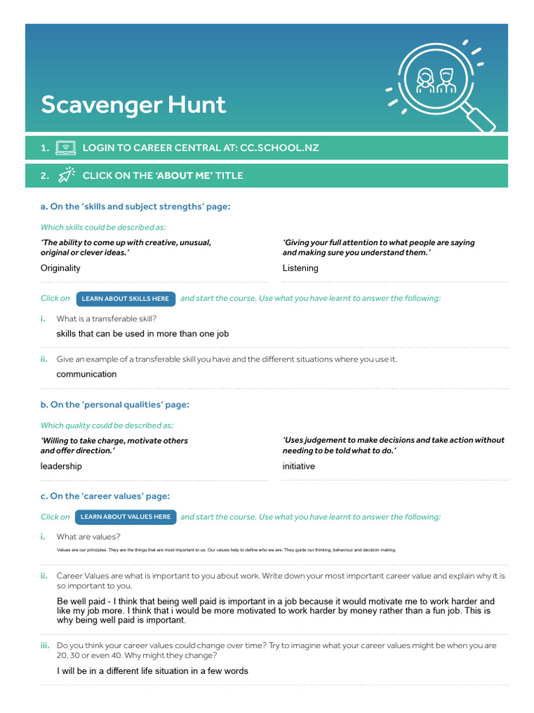 CC Scavenger Hunt NZ Interactive | PDF
