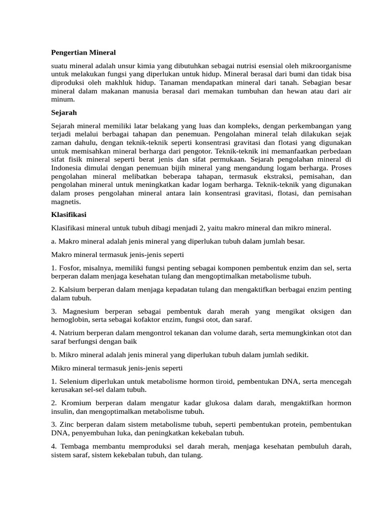 Pengertian Mineral | PDF