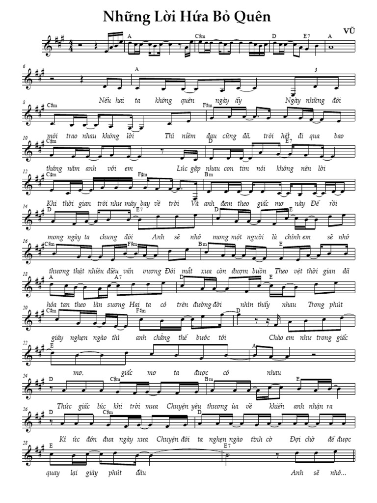 Nhung Loi Hua Bo Quen - A | PDF