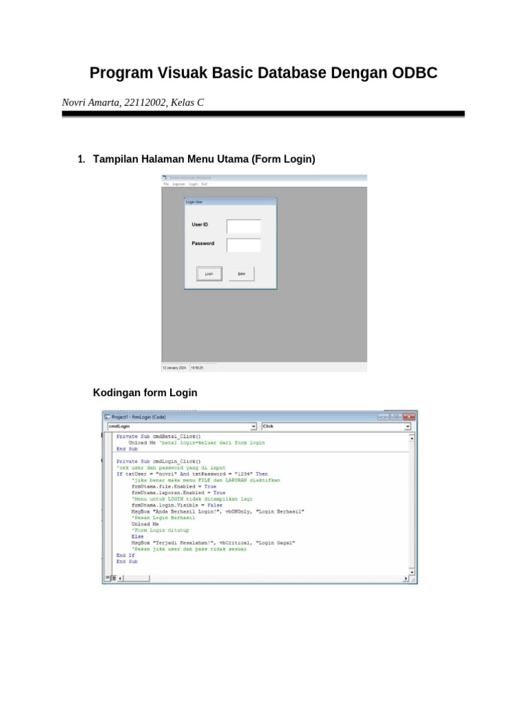Laporan Program Visuak Basic | PDF