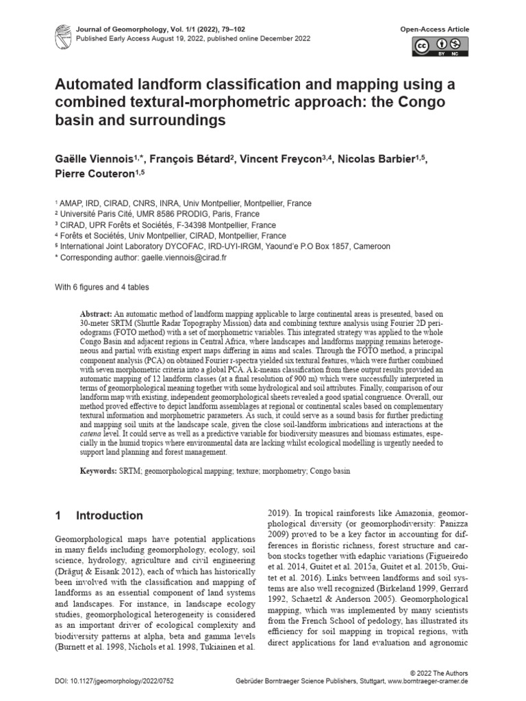 Automated Landform Classification And Mapping Using A Combined Textural Morphometric Approach