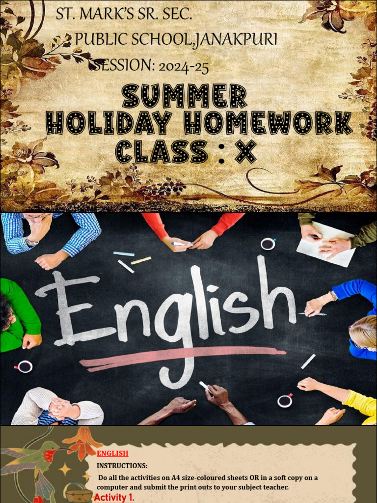 Holiday Homework (X) | PDF