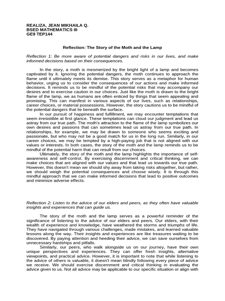 GE9 Reflection | PDF