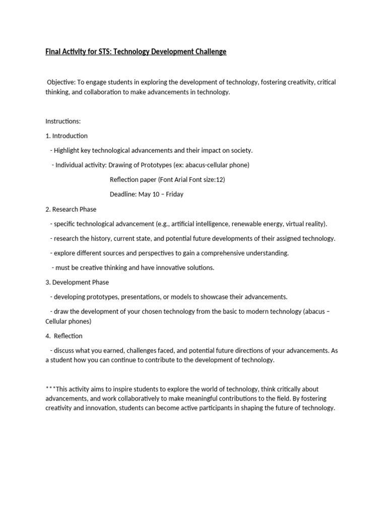 Final Activity For STS 2024 | PDF