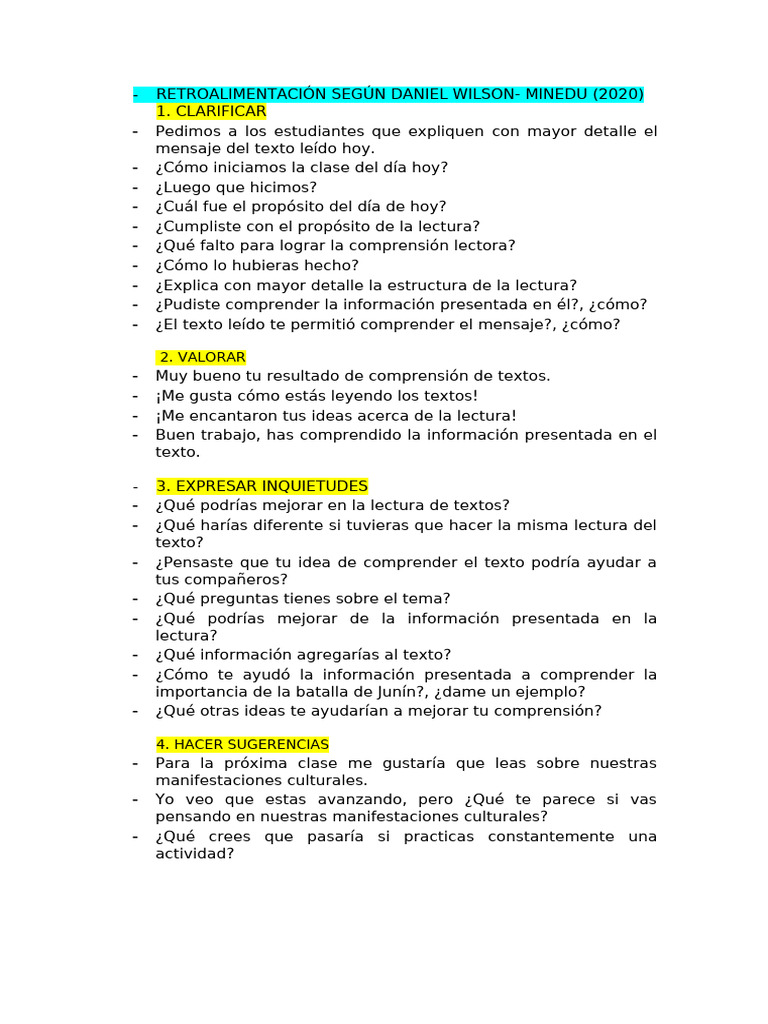 Retroalimentación Según Daniel Wilson | PDF