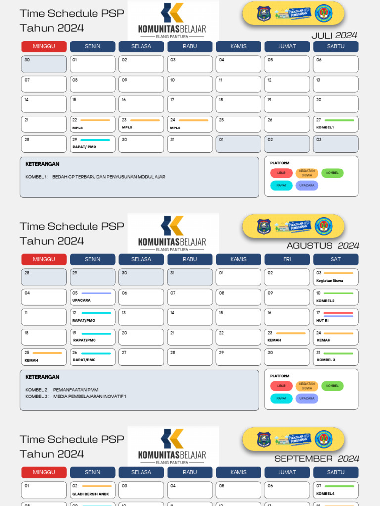 Time Schedule Psp - Kalender | PDF