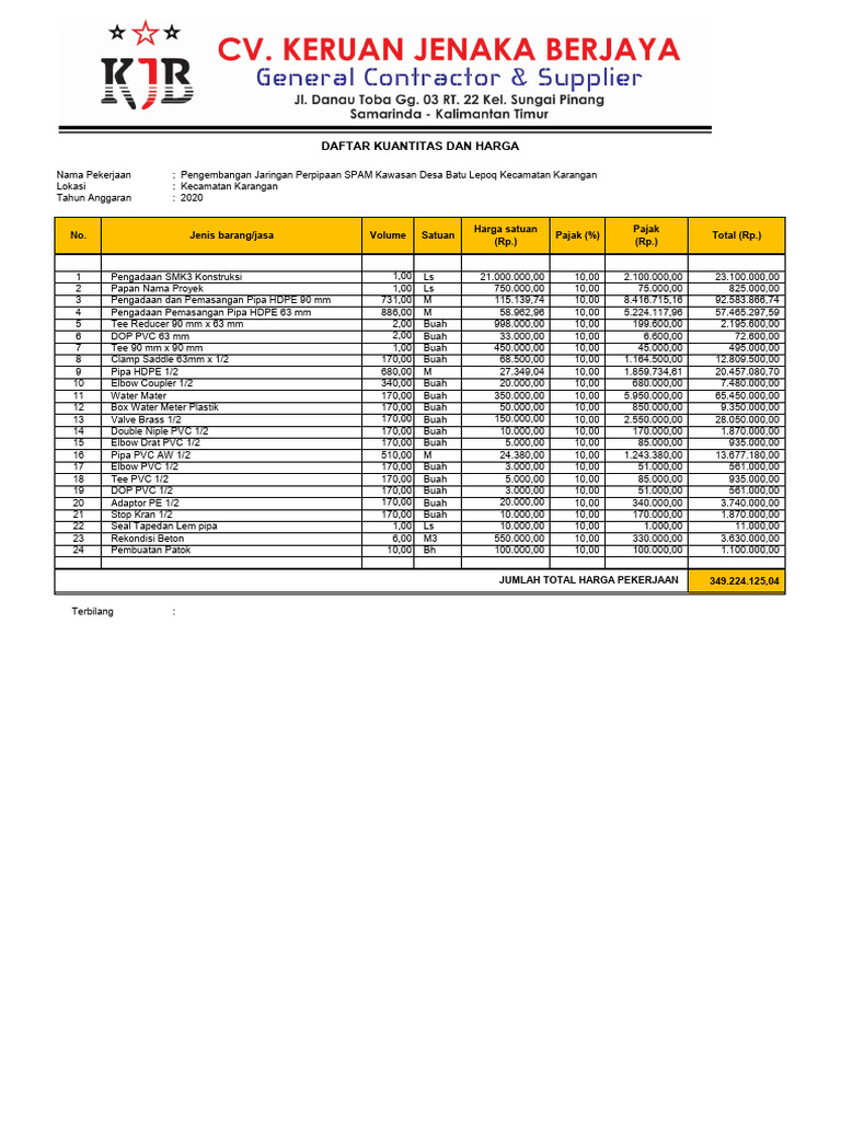 Rab Spam Karangan Cv. Keruan Jenaka Berjaya | PDF