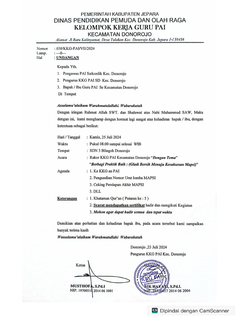 Undangan KKG PAI | PDF