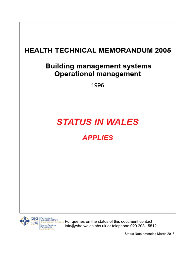 HTM 2005 Building Management Systems. Operational Management | PDF