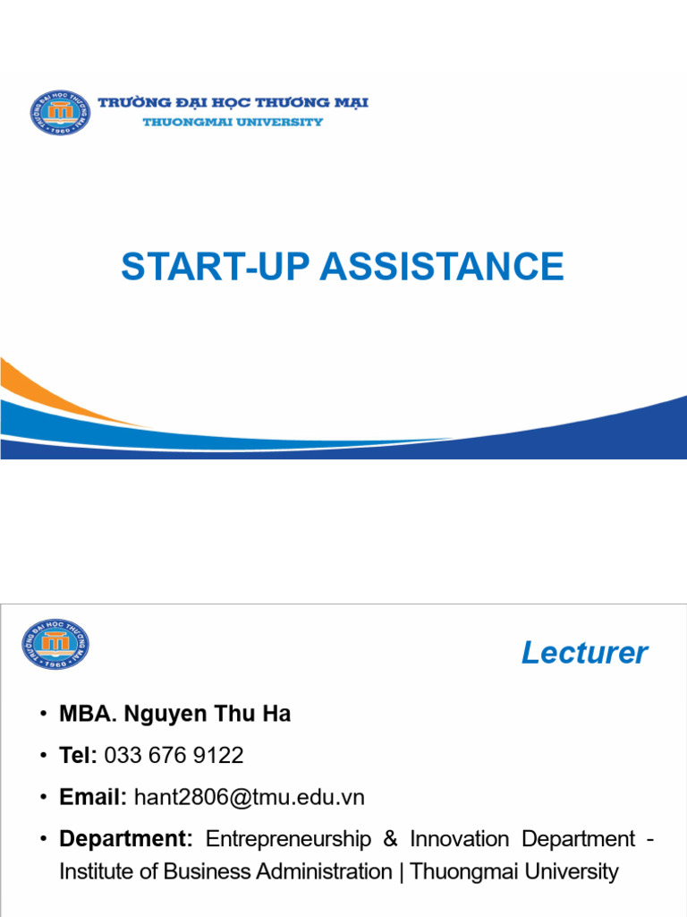 Day 1. Start-Up Assistance | PDF