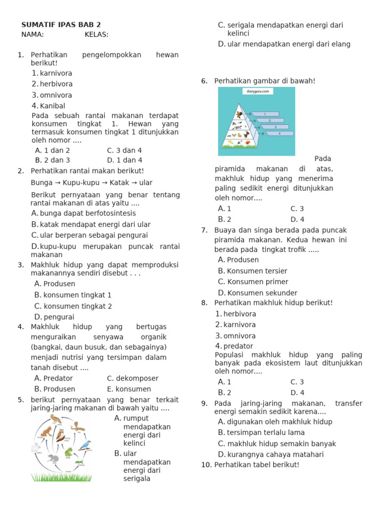 Sumatif Ipas Bab 2 | PDF