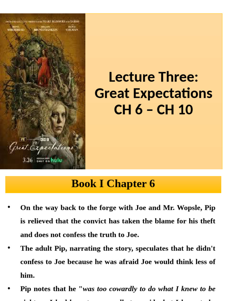 Lecture Three Great ExpectationsCH 6 - CH 10 | PDF | Estella (Great Expectations) | Pip (South Park)