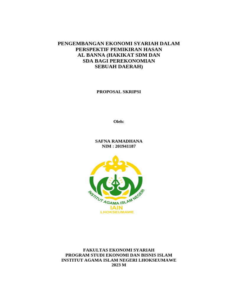 Proposal Safna Ramadhana | PDF