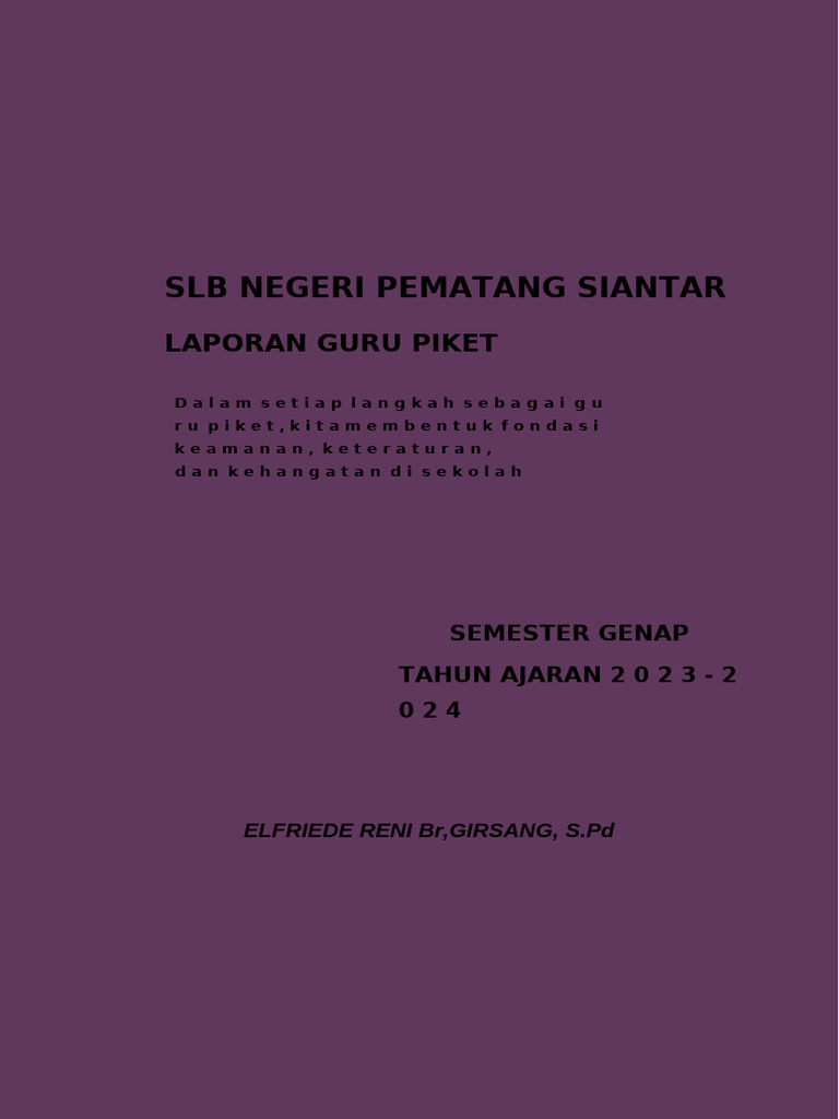 Laporan Piket Reni | PDF