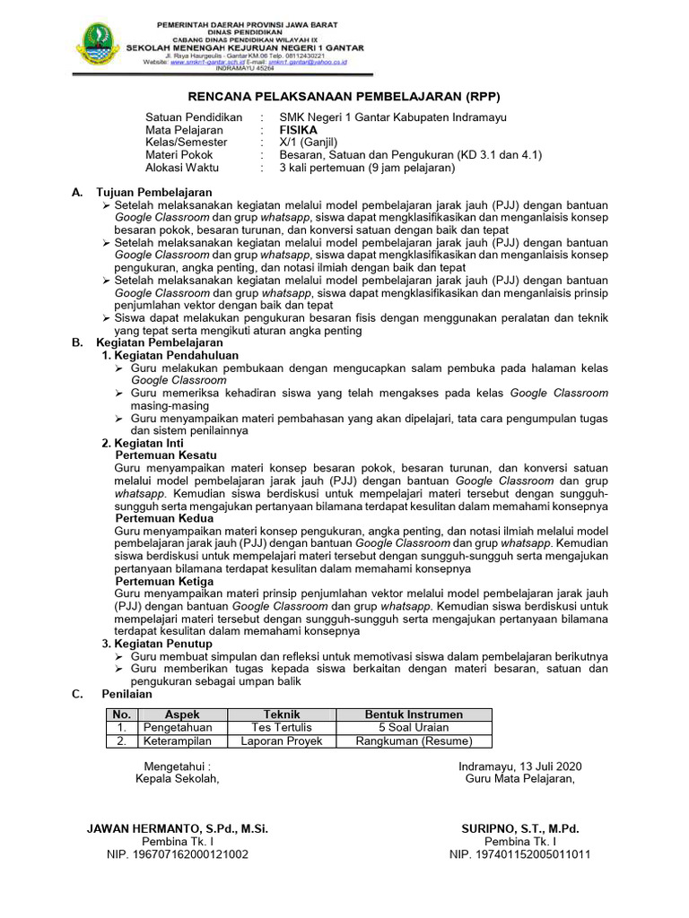 RPP-1 Besaran Satuan Dan Pengukuran | PDF