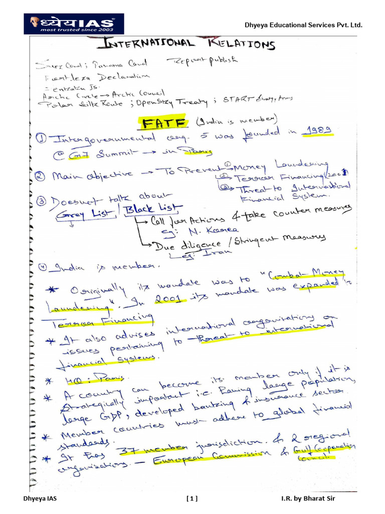 I.R. Bharat Sir Notes-1 | PDF