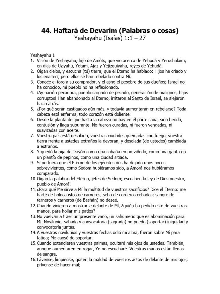 Haftará de Devarim | PDF