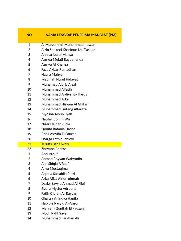 Form Database PM Kado Kemerdekaan Anak Bangsa Lazismu Se-Jabar | PDF