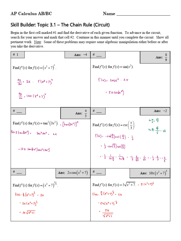 AP Calculus AB Workbook Unit 1-8 2 | PDF | Differential Calculus ...