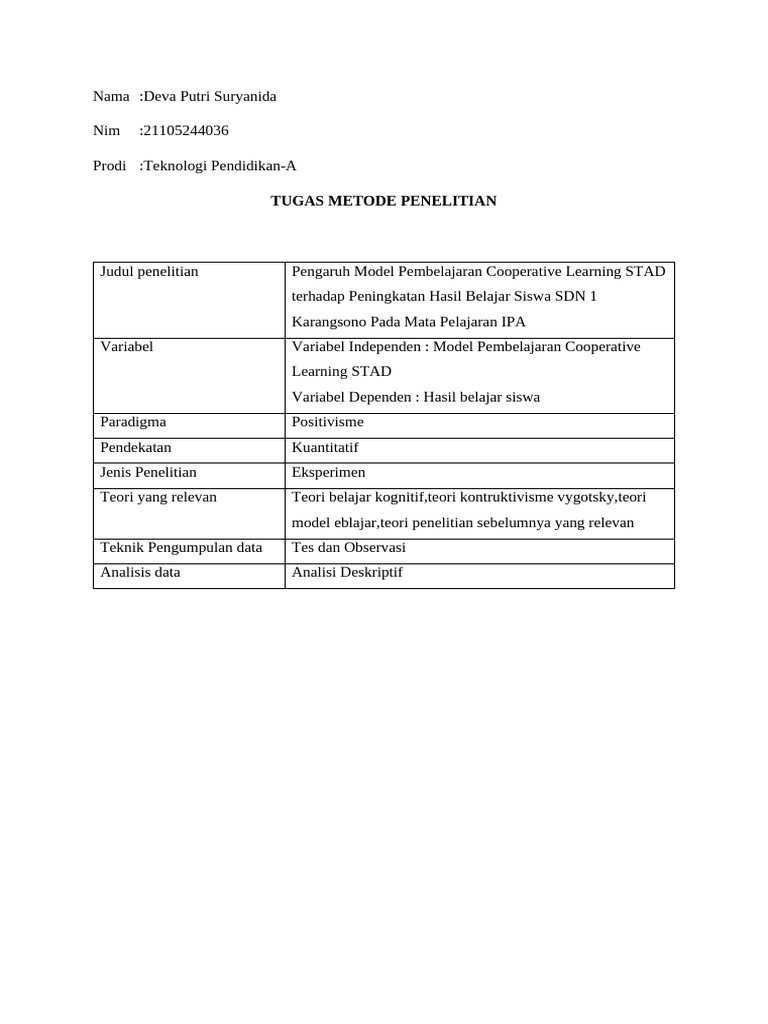 Tugas 1 Metopen | PDF