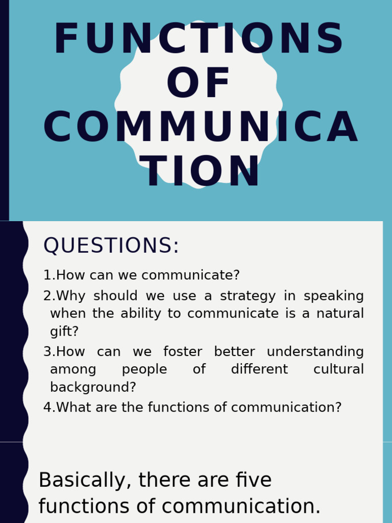 Functions of Communicatio 2 | PDF