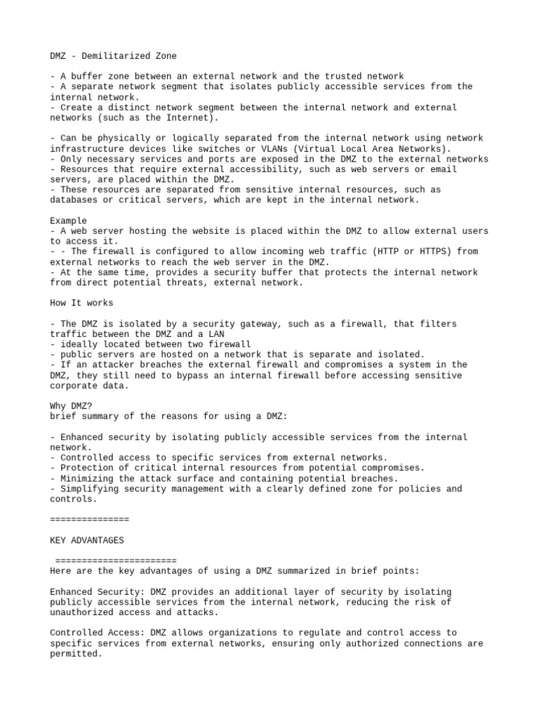 DMZ Network | PDF